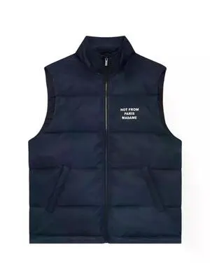 Drole De Monsieur Quilted Logo-print Gilet - Blue