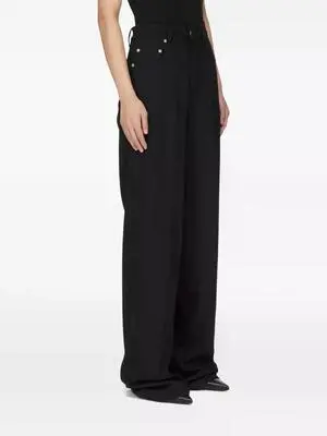 Rick Owens Pressed Crease Wide-leg Wool Trousers