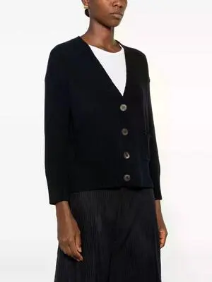 BASE V-neck Button-up Cardigan With Patch Pockets