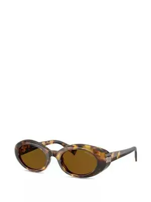 Miu Miu Logo Oval-frame Sunglasses