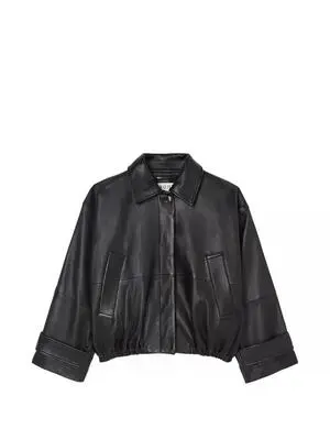 RÓHE Leather Blouson Jacket - Black
