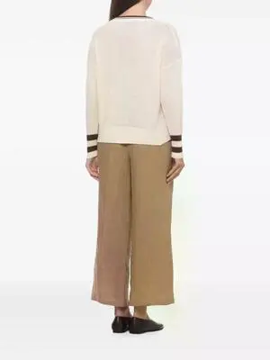 Marella V-neck Striped Trim Sweater