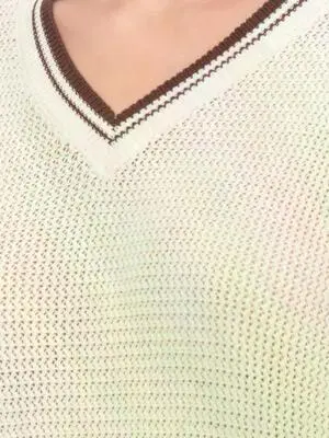 Marella V-neck Striped Trim Sweater