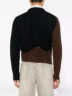 Sacai Panelled Cable-knit Sweater