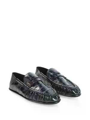 Saint Laurent Cassandre Ruched Loafers