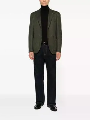 LUIGI BIANCHI Herringbone-weave Notched-lapel Blazer