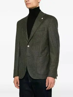 LUIGI BIANCHI Herringbone-weave Notched-lapel Blazer