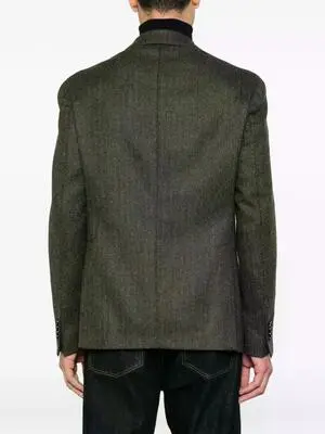 LUIGI BIANCHI Herringbone-weave Notched-lapel Blazer