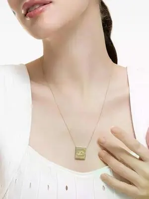 CAROL KAUFFMANN 18k Yellow Engraved Eye Motif Square Pendant Necklace