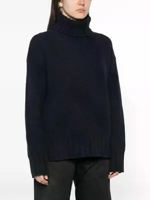JUCCA Roll Neck Ribbed Trim Sweater