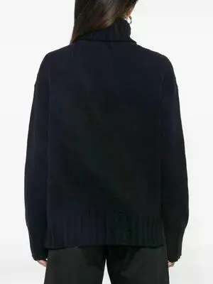 JUCCA Roll Neck Ribbed Trim Sweater