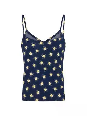 LAURA URBINATI Camellia Print V-neck Blouse