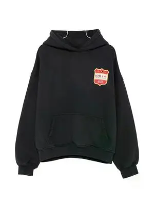 Rhude Logo Print Hoodie - Black