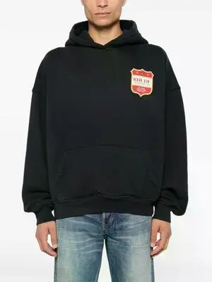Rhude Logo Print Hoodie - Black