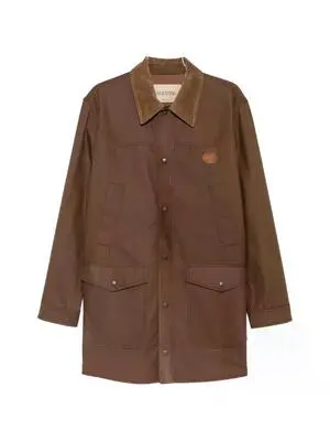 Valentino Garavani Corduroy-collar Logo-patch Coat