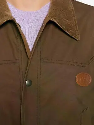 Valentino Garavani Corduroy-collar Logo-patch Coat