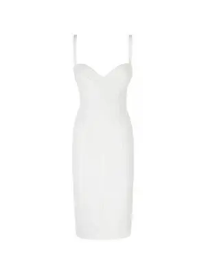 Elisabetta Franchi Corset-style Panelled Midi Dress - White