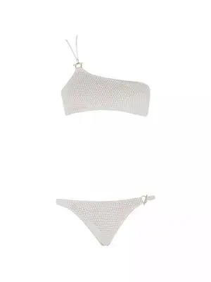 PIN-UP STARS Crochet-knit One-shoulder Bikini - White