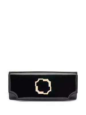 MALONE SOULIERS Vivien Patent-leather Clutch Bag - Black