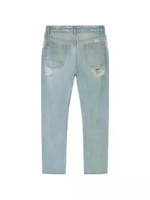 Palm Angels Distressed Patchwork Jeans - Blue