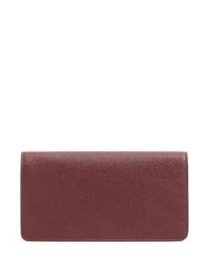 Valentino Garavani Vlogo Signature Grainy Calfskin Wallet With Chain - Red