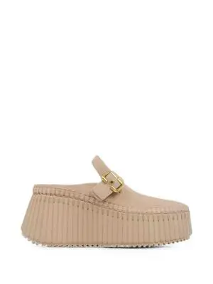 Chloé Nama Wedge Mules - Neutrals