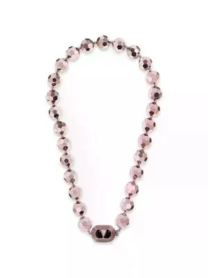 Valentino Garavani Ovalette Necklace In Resin, Enamel, Metal, And Swarovski Crystals