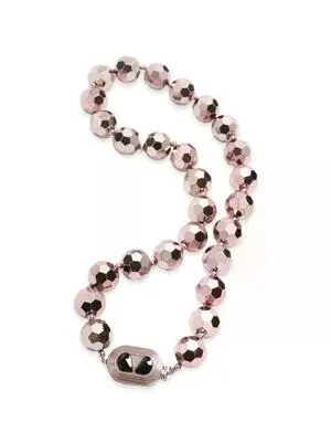 Valentino Garavani Ovalette Necklace In Resin, Enamel, Metal, And Swarovski Crystals