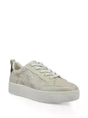 BUGATTI Monogram-embossed Metallic-effect Sneakers - Neutrals