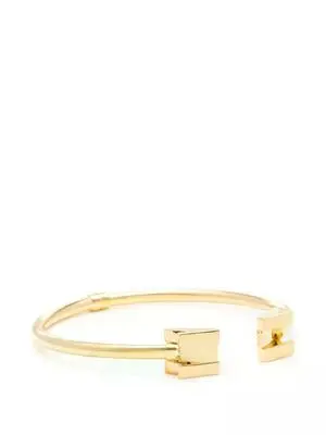 Elisabetta Franchi Golden Metal Geometric Logo Necklace - Gold