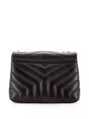 Saint Laurent Loulou Matelassé Chevron Leather Small Shoulder Bag - Black