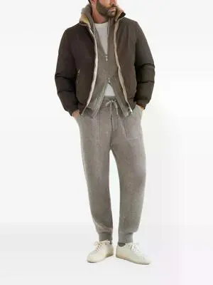 Brunello Cucinelli Cashmere English Rib Hooded Knit Sweatshirt - Grey
