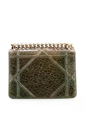 Dior Diorama Club Flap Bag Crackled Deerskin Small Shoulder Bag - Green