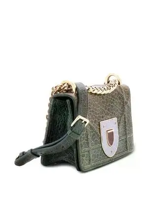 Dior Diorama Club Flap Bag Crackled Deerskin Small Shoulder Bag - Green
