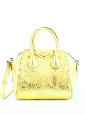 Givenchy Antigona Bag Leather Micro Crossbody Bag - Gold
