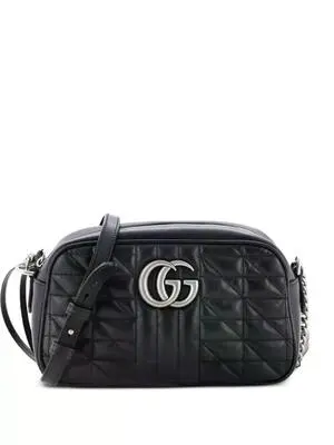 Gucci Gg Marmont Small Matelassé Leather Shoulder Bag - Black