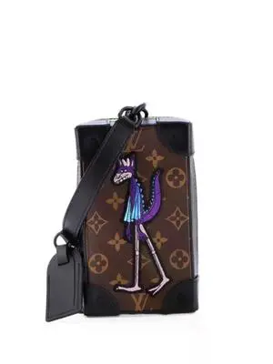 LOUIS VUITTON Soft Trunk Phone Box Monogram Canvas With Friends Patch Crossbody Bag - Black