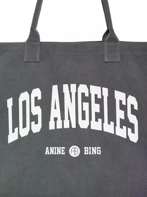 ANINE BING Leo Canvas Tote Los Angeles University Washed - Grey