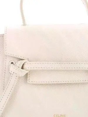 Celine Textured Leather Pico Belt Bag Shoulder Bag - White