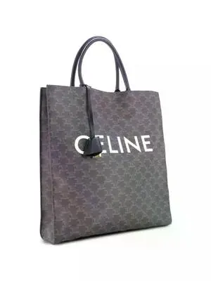 Celine Vertical Cabas Triomphe Coated Canvas Tote Bag - Brown