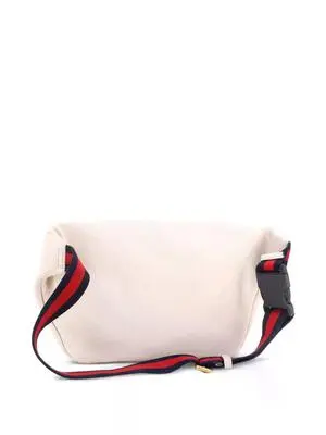 Gucci Logo Printed Leather Medium Belt Bag - White