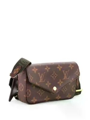 LOUIS VUITTON Felicie Strap & Go Handbag Monogram Canvas Crossbody Bag - Brown
