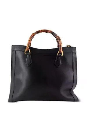 Gucci Diana Nm Bamboo Handle Leather Tote Bag - Black