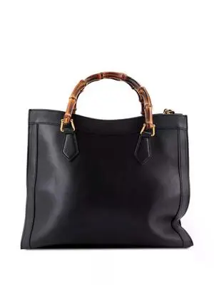 Gucci Diana Nm Bamboo Handle Leather Tote Bag - Black