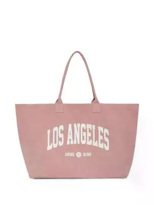 ANINE BING Leo Canvas Tote Los Angeles University Earth Red - Pink
