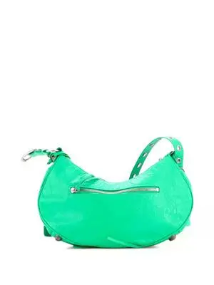 Balenciaga Le Cagole Leather Shoulder Bag With Giant Studs - Green