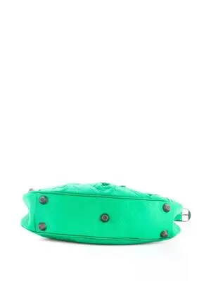 Balenciaga Le Cagole Leather Shoulder Bag With Giant Studs - Green