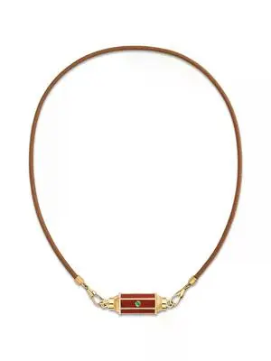 MARIE LICHTENBERG Baby Locket Emerald And Jasper Necklace - Gold