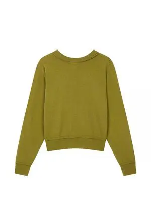 STUDIO TOMBOY Ribbed-trim Round-neck Cardigan - Green