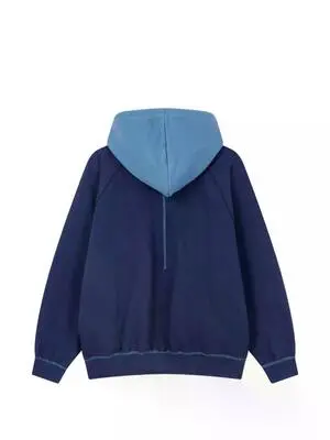 STUDIO TOMBOY Raglan Sleeve Contrast Hood Hoodie - Blue